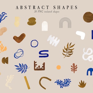 Boho Clipart Abstract Shapes Fine Clip Art Modern Cutout - Etsy