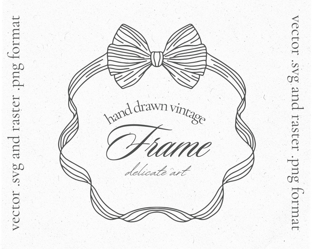 Baroque Ribbon Bow Vintage Crest Frame PNG SVG, Monogram Frame, Logo ...