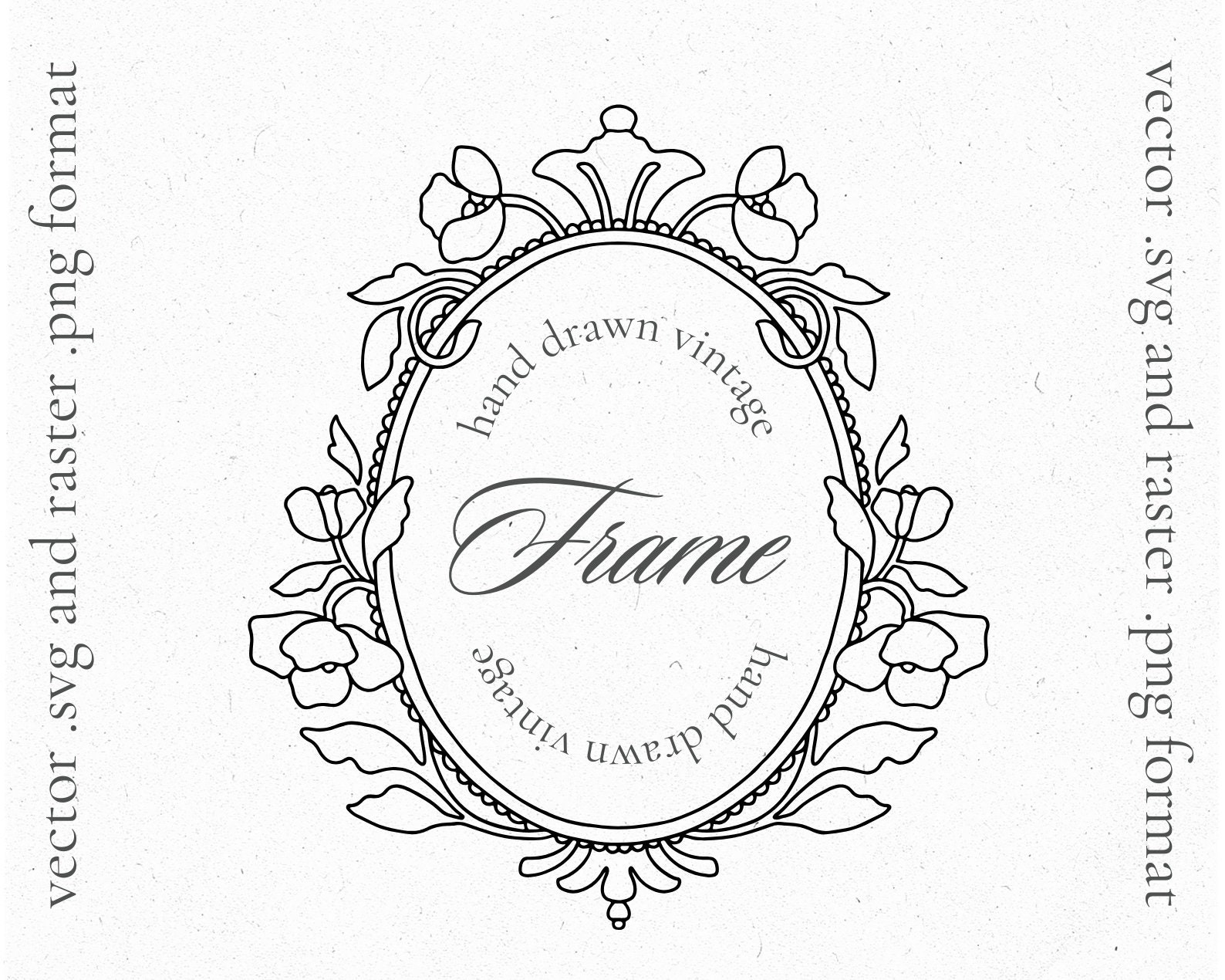 Floral Botanical Vintage Crest Frame PNG SVG, Monogram Frame, Logo ...