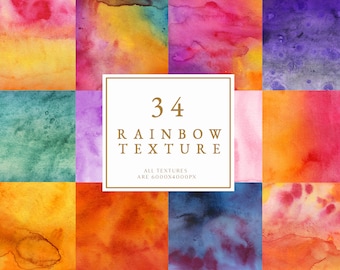 Watercolor Gradients 2 Digital Paper, Rainbow Water Color Paint Brush ...