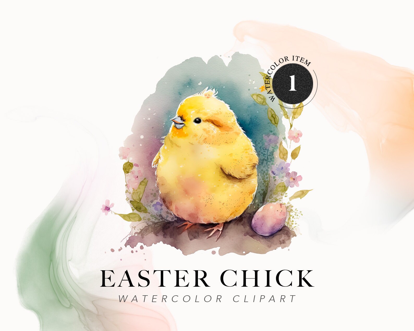 Cute Watercolor Baby Chick Chicken Clipart, Easter Clipart, Cute ...