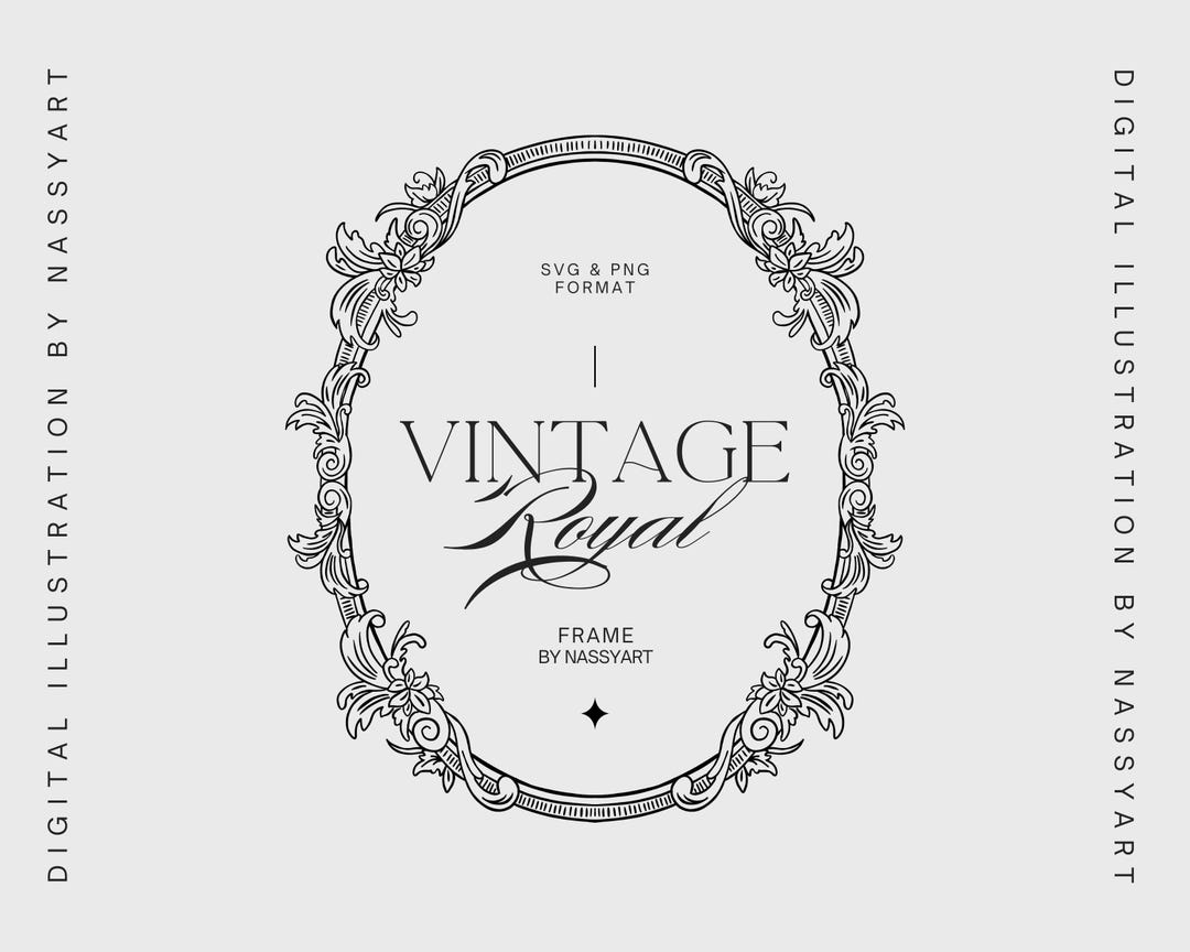 Vintage Baroque Oval Frame SVG, Baroque Wedding Frame, Monogram SVG ...