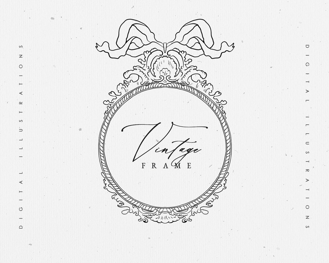 Gold Ornate Vintage EPS Antique Floral Frame SVG Line Art Victorian ...