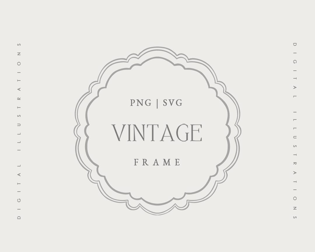 Vintage Ornate SVG Frame - Wedding Emblem Label Frame SVG - Line Art ...