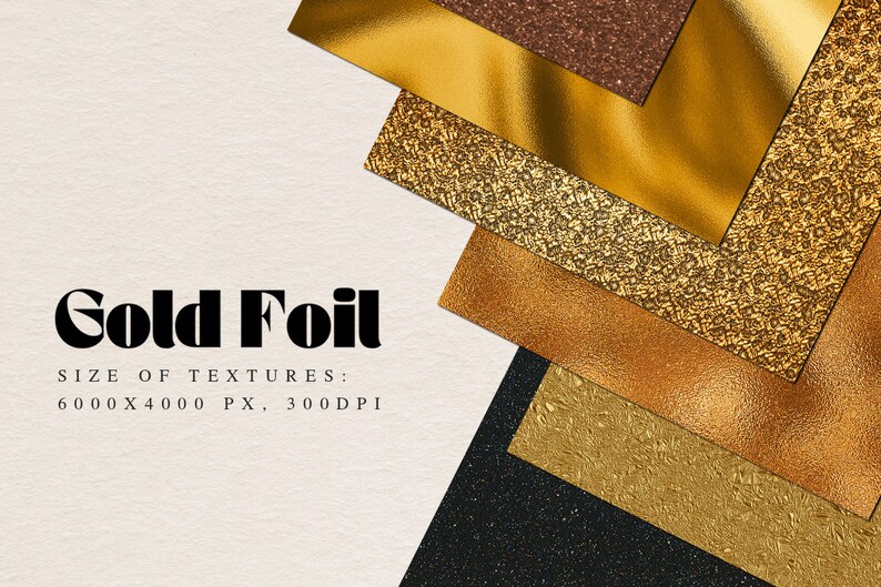 Gold Foil Glitter Metallic Digital Paper, Luxury Golden Gold Gradient ...