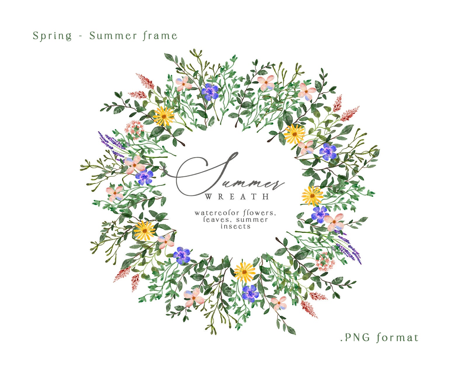 Watercolor Floral Wreaths Wild Flowers Floral Clipart Wedding Clipart ...