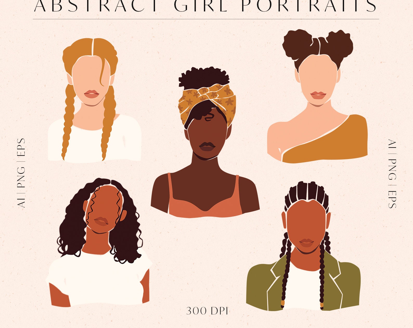 Abstract Woman SVG Face Clipart Fashion Girl African American | Etsy