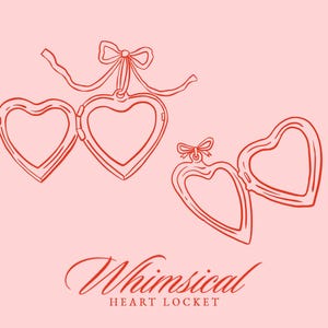 Hand Drawn Heart Locket Illustration Bundle Clip Art SVG PNG ...