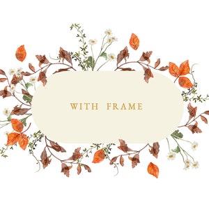 Autumn Fall Frame, Watercolor Autumn Frame Clipart, Fall Floral Leaf ...