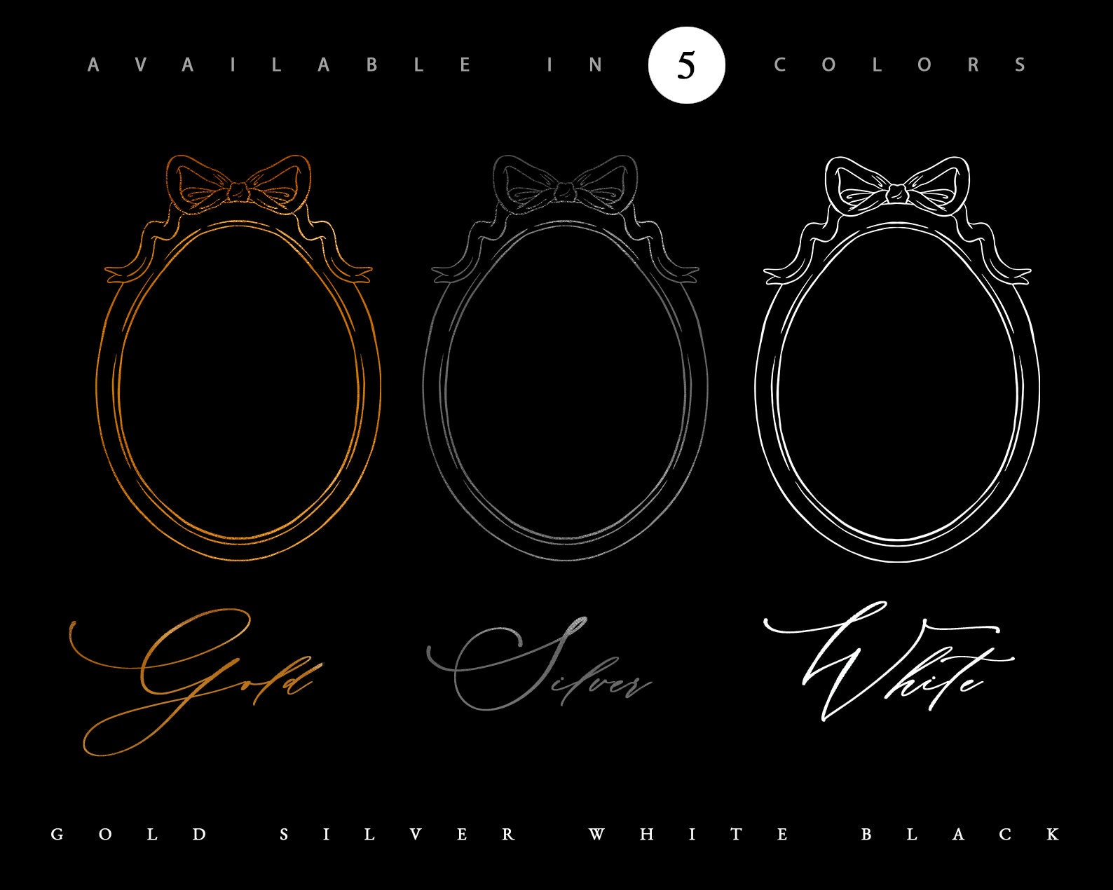 Baroque Vintage Frame EPS SVG Border Monogram Clipart Ribbon Wedding ...