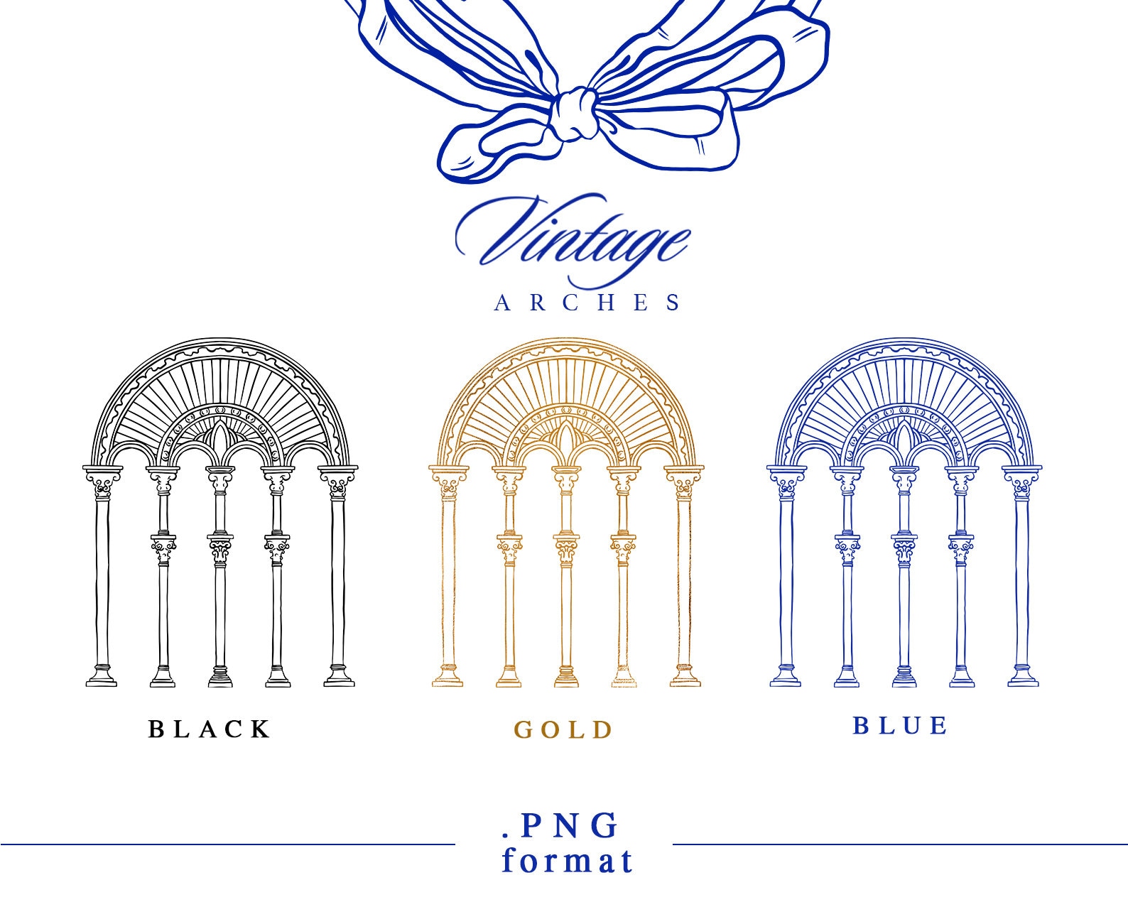 8 Vintage Line Art Wedding Invitation Arches Clipart SVG EPS - Etsy