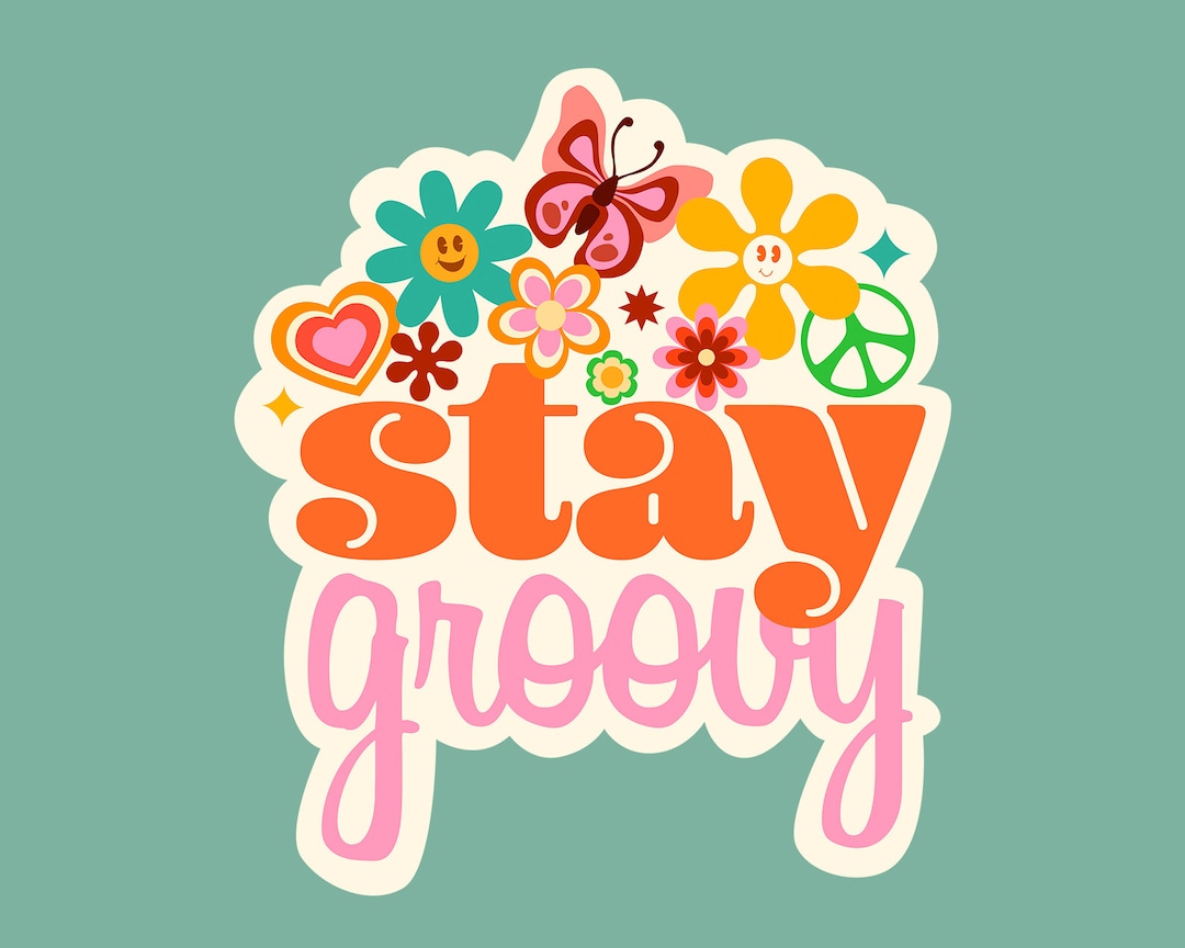 Retro Groovy SVG Clipart PNG EPS Sublimation Hippie 70s 90s Style ...