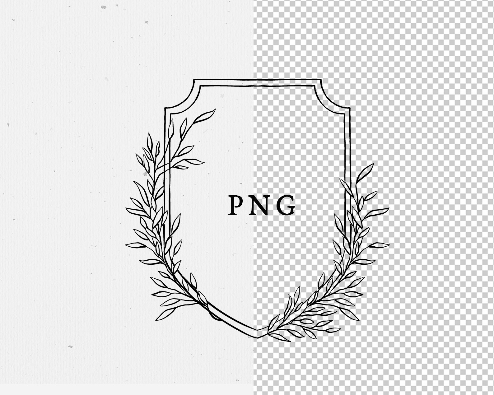 Vintage Crest Floral Vector Eps Frames Set Flower Wedding - Etsy