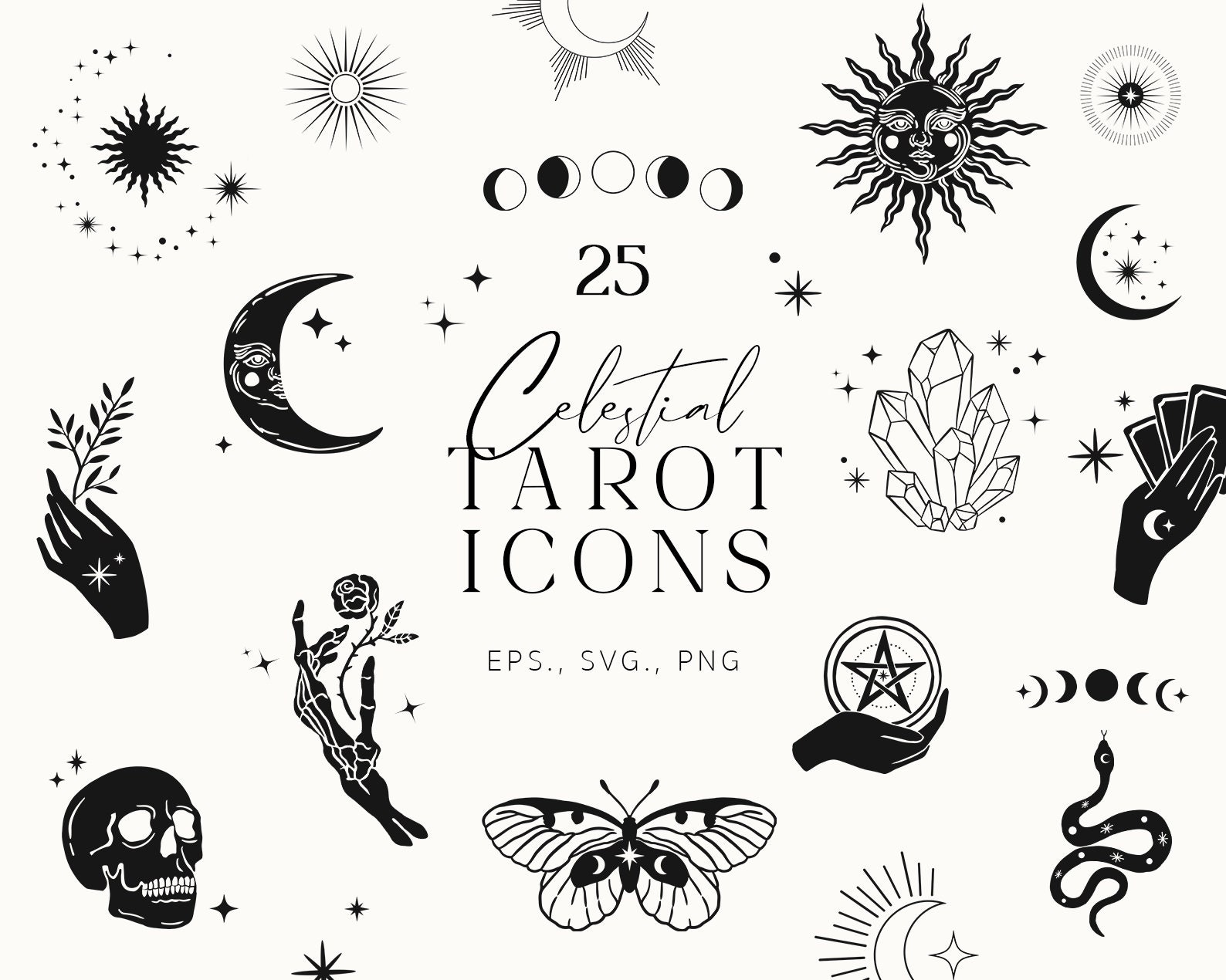 Celestial Vector SVG Icons, Cricut Minimalistic Stars, Logo Sparkle Sun ...