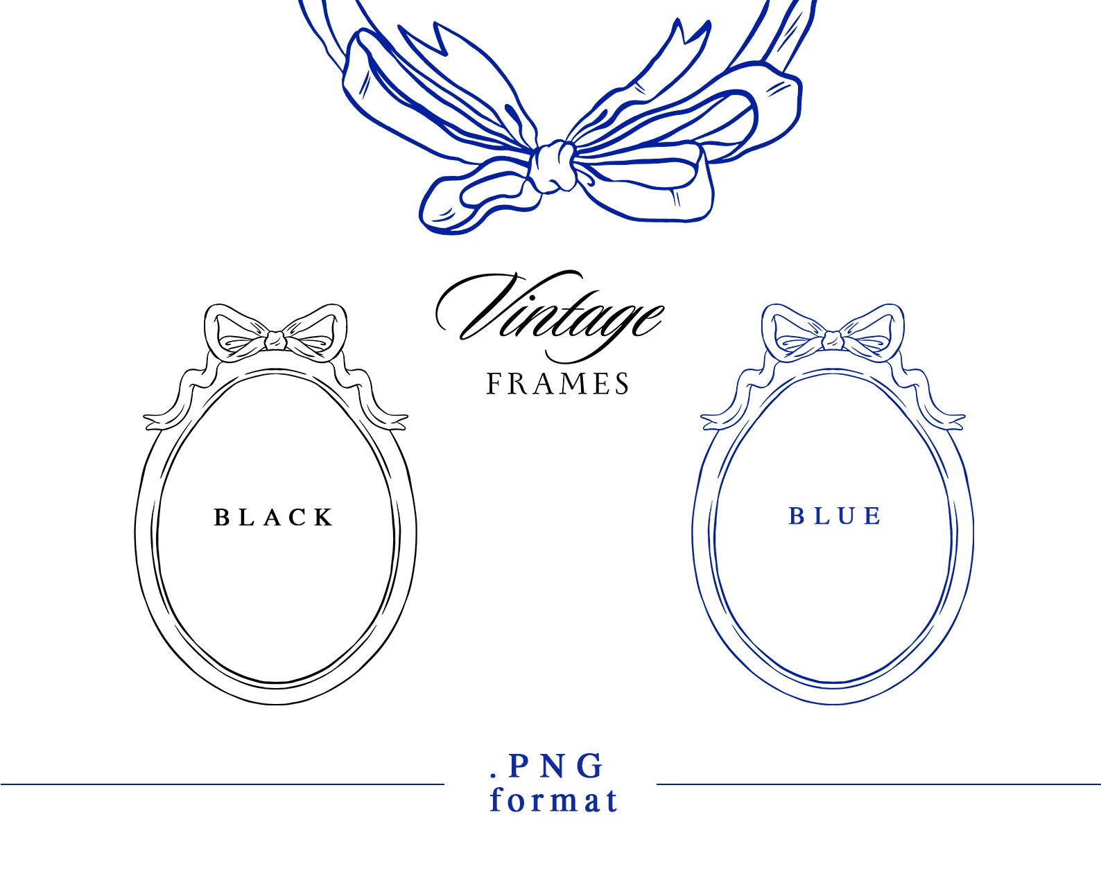 Baroque Vintage Frame EPS SVG Border Monogram Clipart Ribbon Wedding ...
