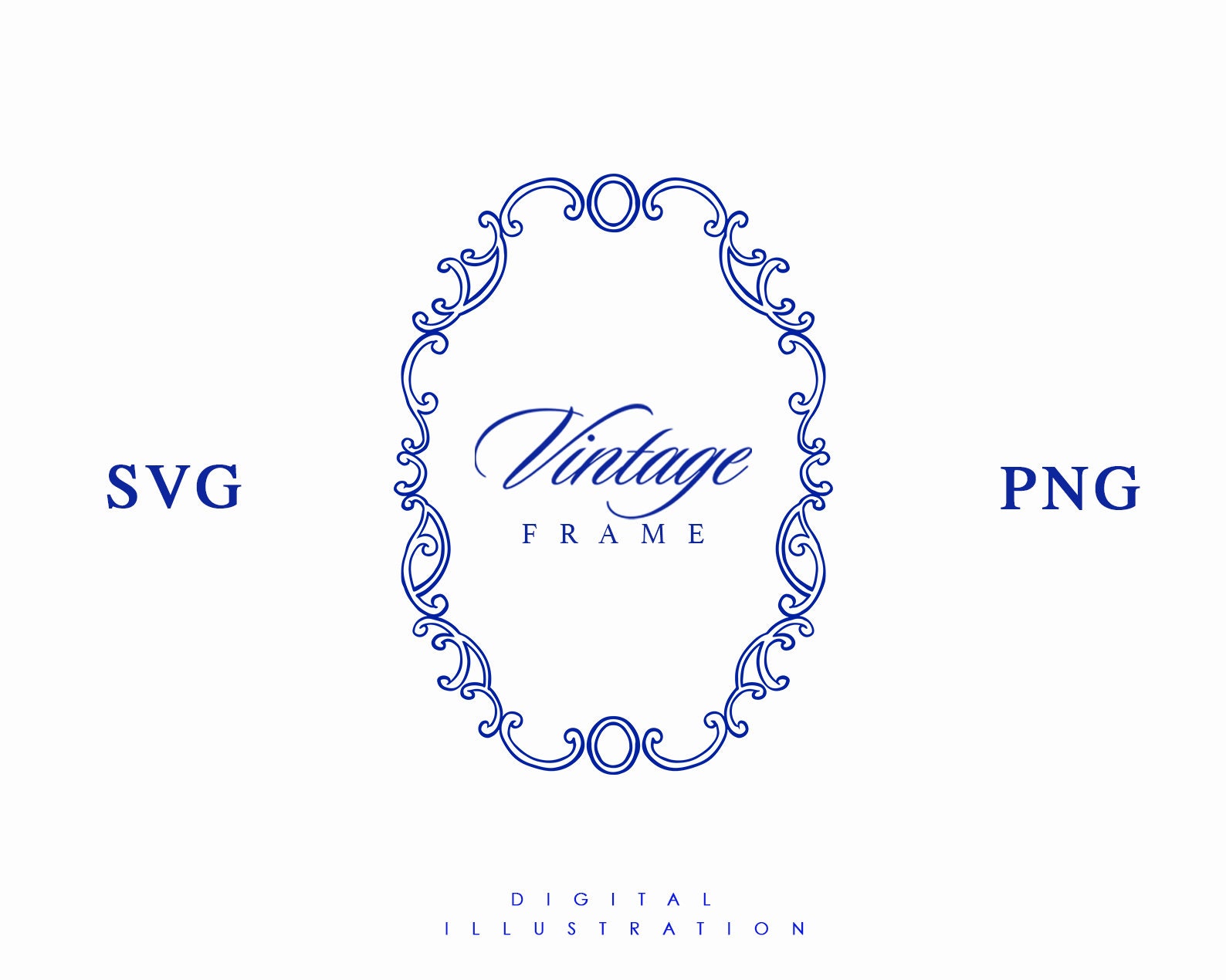 Elegant Classic Baroque Line Art EPS SVG Frame Vintage - Etsy