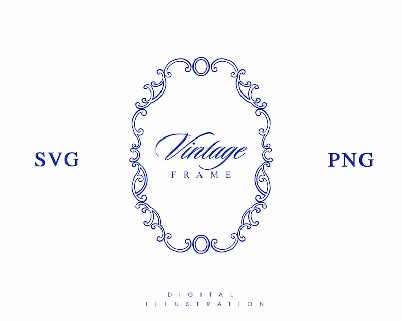 Elegant Classic Baroque Line Art EPS SVG Frame Vintage - Etsy