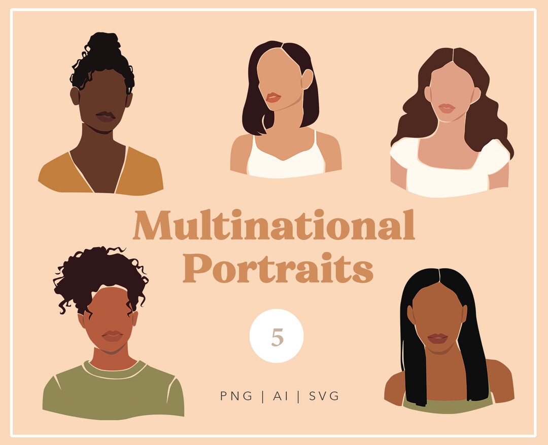 Abstract Woman, Black Afro Woman SVG Clipart Earring Cards, Fashion ...