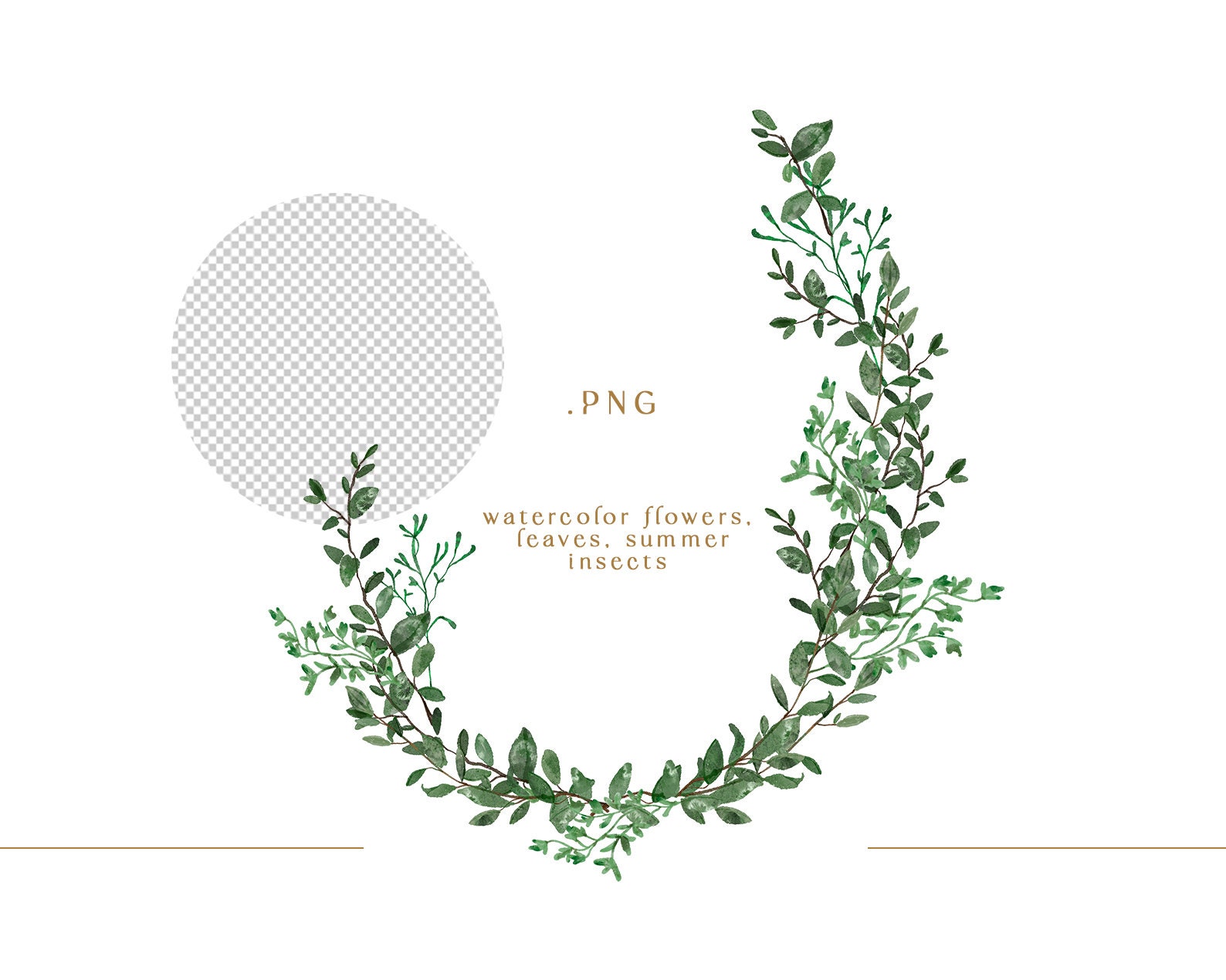 Watercolor Greenery Wreath Wedding Wreath Clip Art Green - Etsy