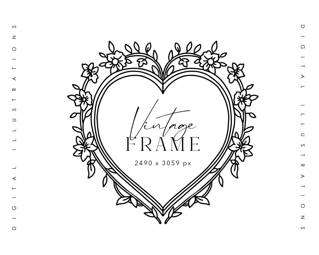Baroque Frame SVG - Floral Wreath SVG Cricut - Valentine's Day Heart ...