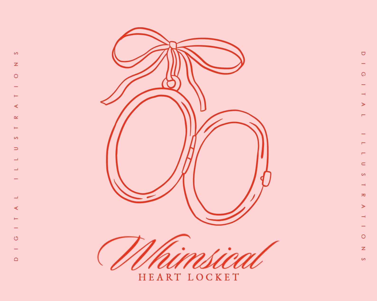 Hand Drawn Heart Locket Illustration Bundle Clip Art SVG PNG ...
