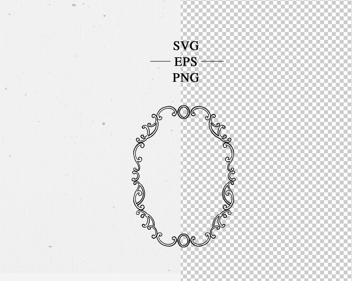 Elegant Classic Baroque Line Art EPS SVG Frame Vintage - Etsy