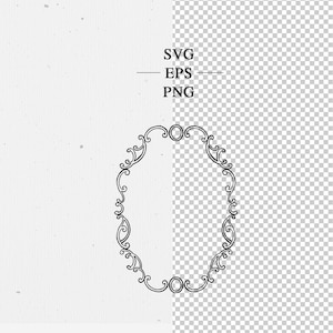 Elegant Classic Baroque Line Art EPS SVG Frame, Vintage Baroque Crest ...