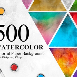 Rainbow Watercolor Textures Bundle - Colorful Abstract Digital Paper ...