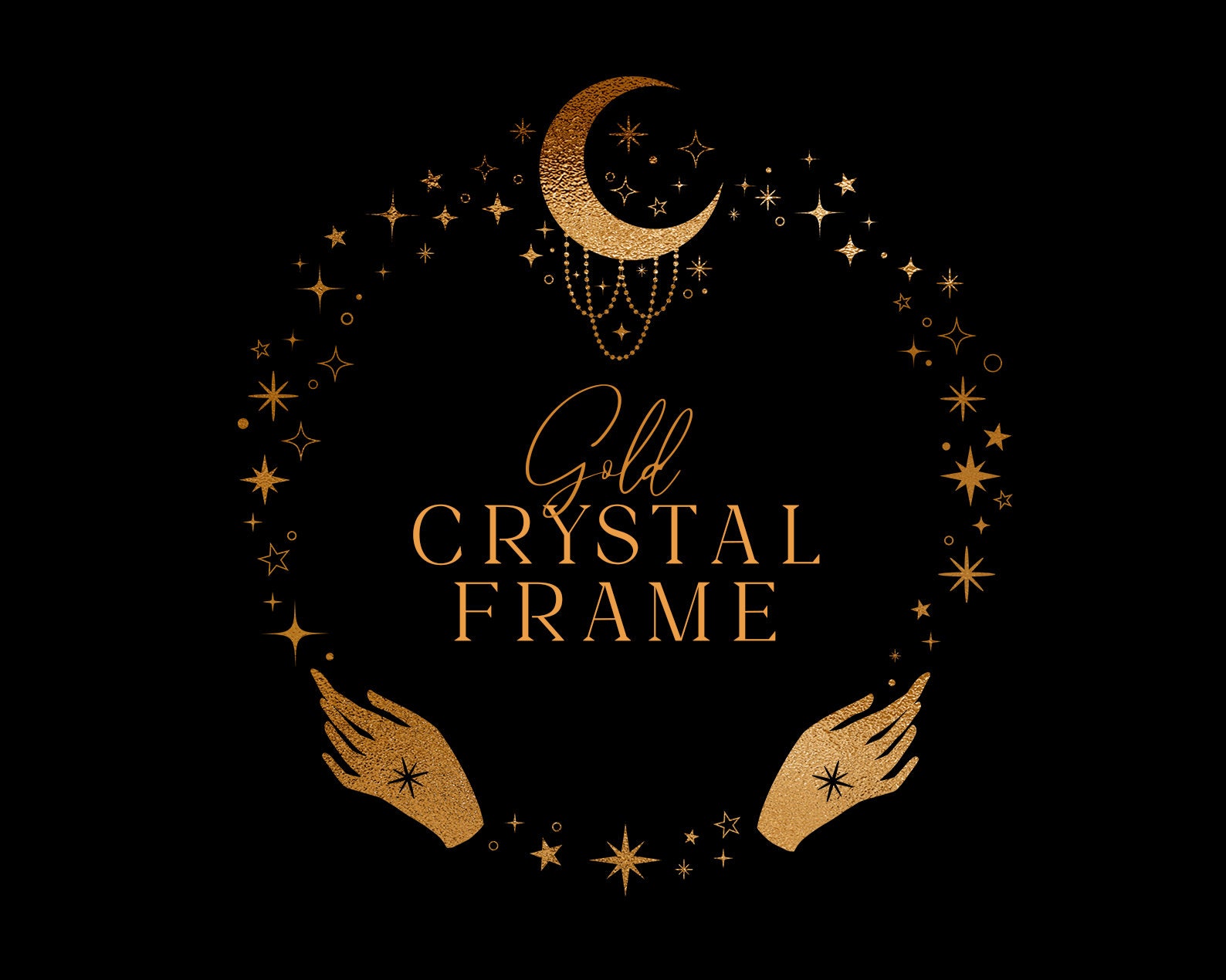 Celestial Star Lunar Frame SVG Sparkle Stars Frame Moon - Etsy