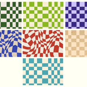 Checkered Hippie Retro Paper, Groovy Checker Patterns, Retro 70s 90s ...