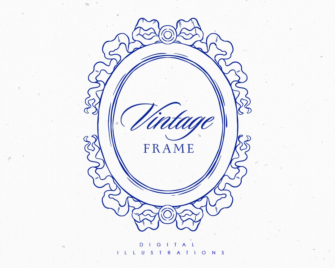 Baroque Vintage Frame Eps Svg Border Monogram Clipart Ribbon Wedding ...