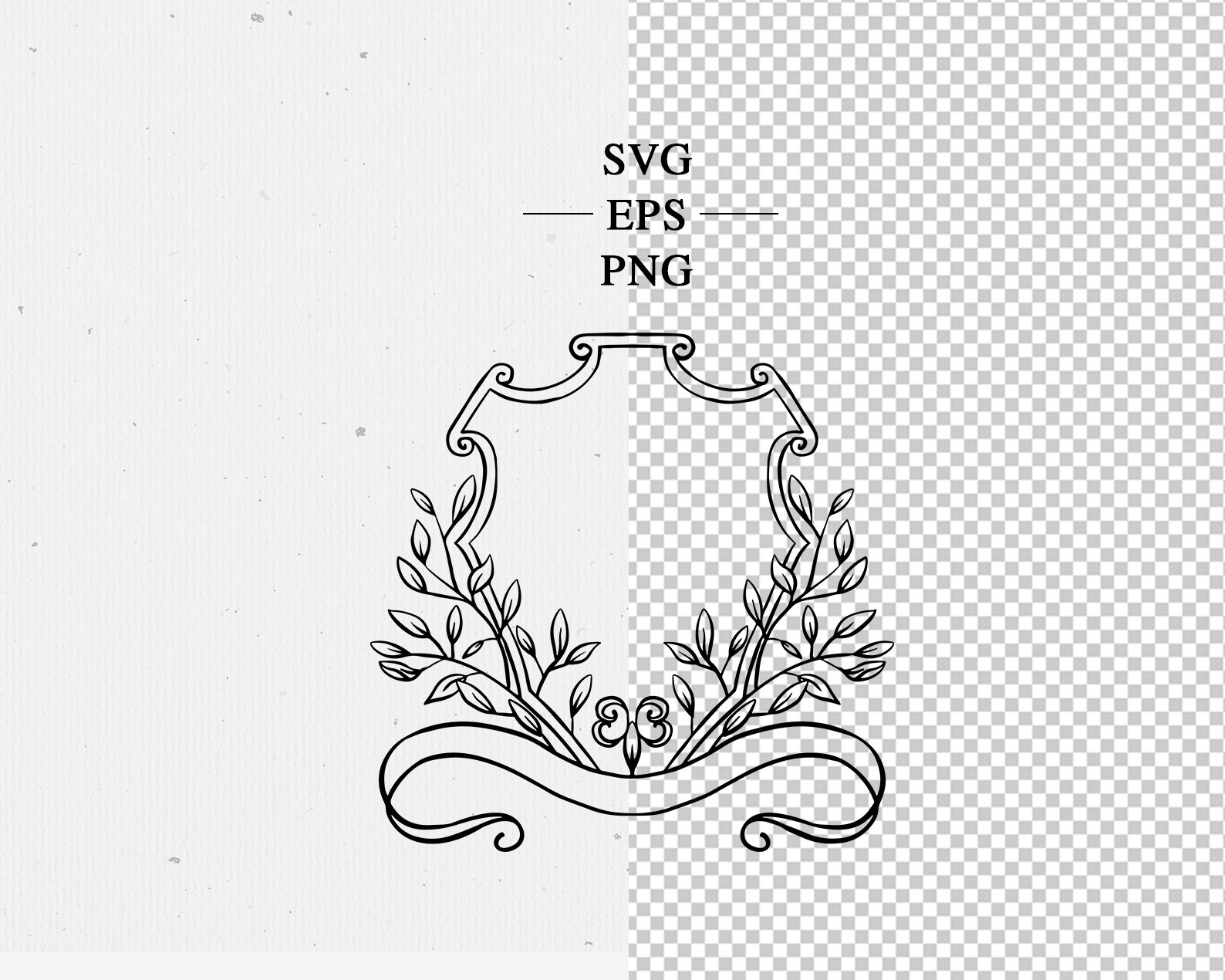 Vintage Crest Frame EPS SVG Vintage Baroque Floral Frames - Etsy