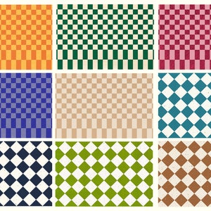 Checkered Hippie Retro Paper, Groovy Checker Patterns, Retro 70s 90s ...
