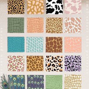 Animal Skin Pattern Cheetah, Leopard, Tiger, Zebra, Snake, Cow, Peacock ...