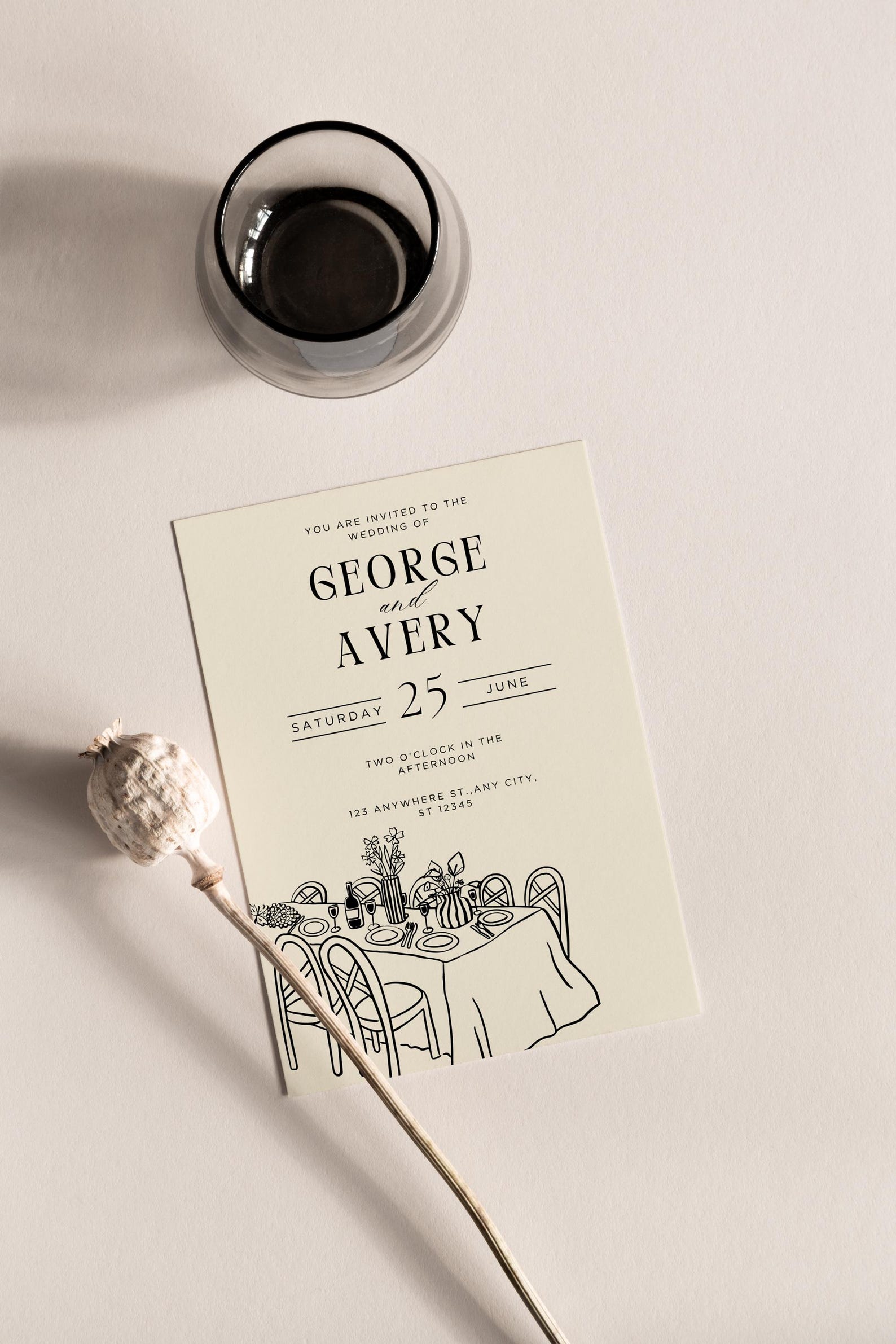 Whimsical Wedding Table SVG, Hand Drawn Dinner Table PNG, Wedding Table ...