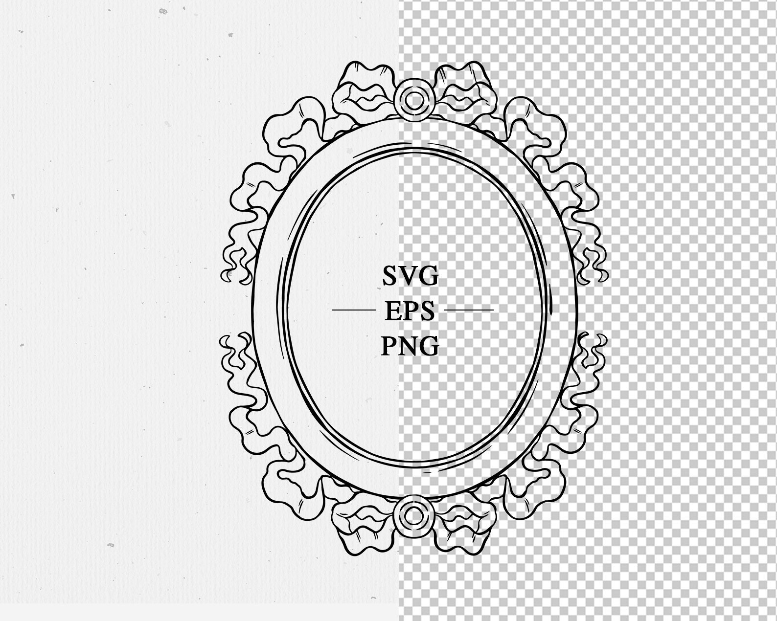 Baroque Vintage Frame Eps Svg Border Monogram Clipart Ribbon - Etsy