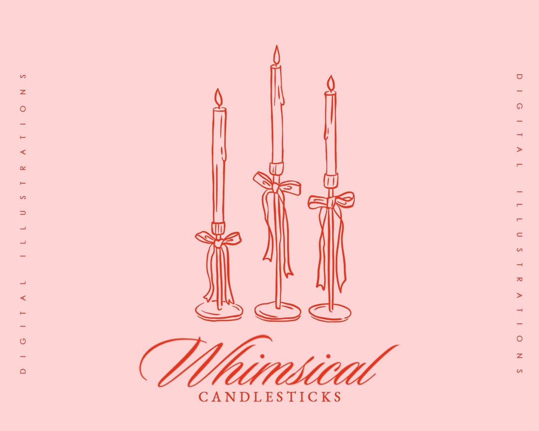 Whimsical Birthday Candlestick Candle Light Clipart SVG - Celebration ...