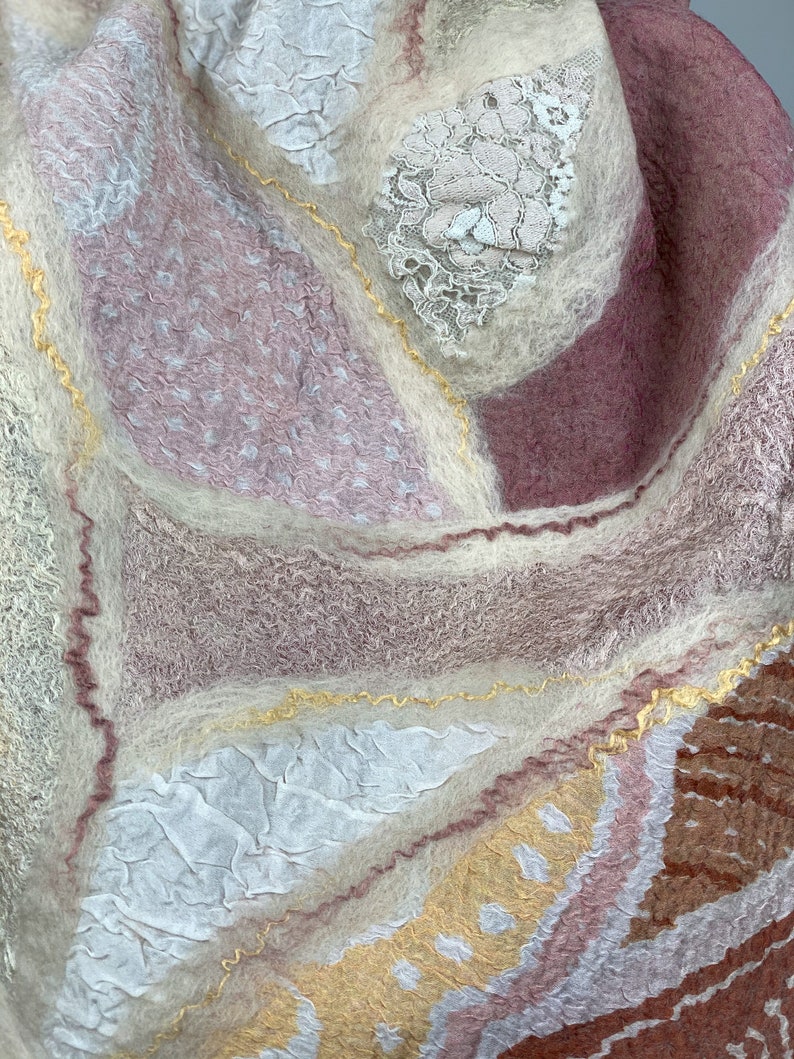 Wool Scarf, Nuno Felted Scarf, Wool Wrap Shawl, Felt Scarf, Merino Wool ...