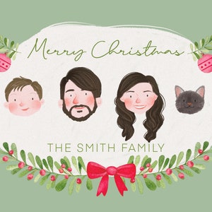 Personalized Christmas Card Multi Pack Custom Family - Etsy