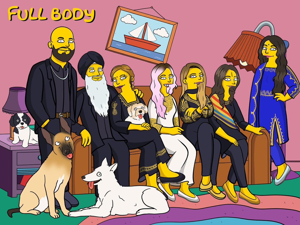 Simpsons/ Simpsons Portrait / Custom Simpsons Portrait / | Etsy