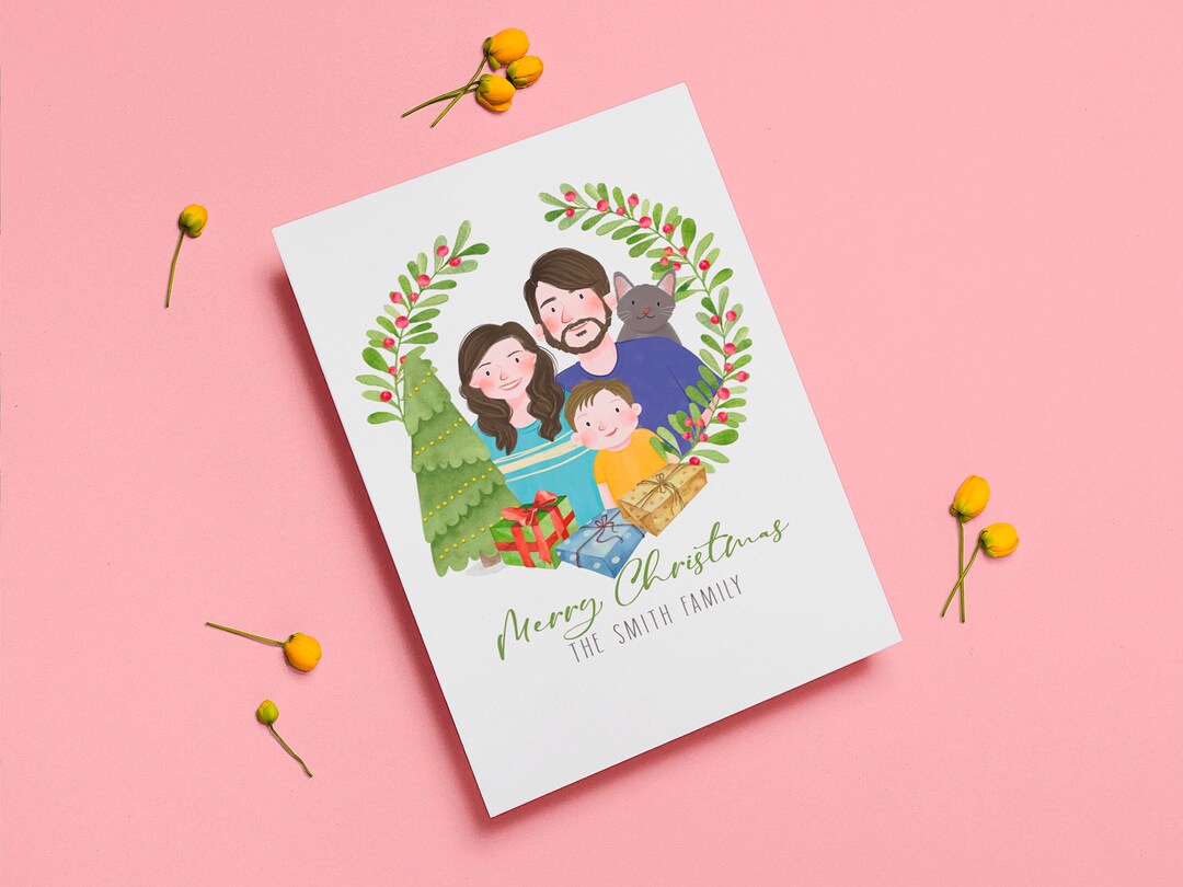 Personalized Christmas Card Multi Pack Custom Family - Etsy