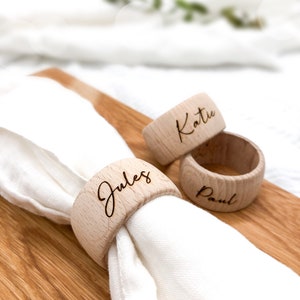 Napkin Ring Personalized With Names Made of Wood Place Card Table ...