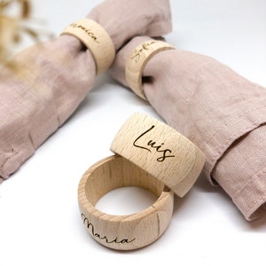 Napkin Ring Personalized With Names Made of Wood Place Card Table ...