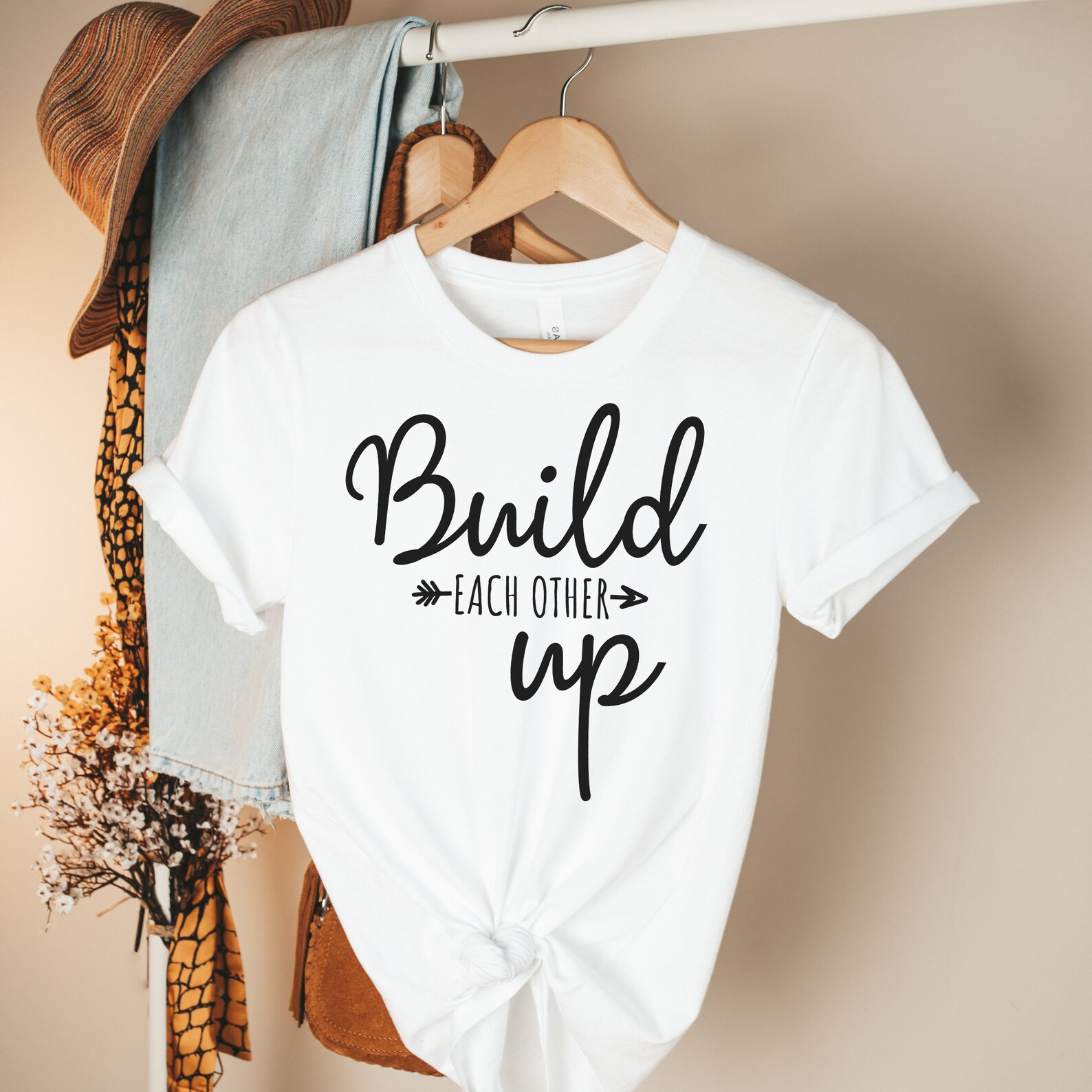 Build Each Other up Shirt Encourage Each Other Gift for Her Each Other ...