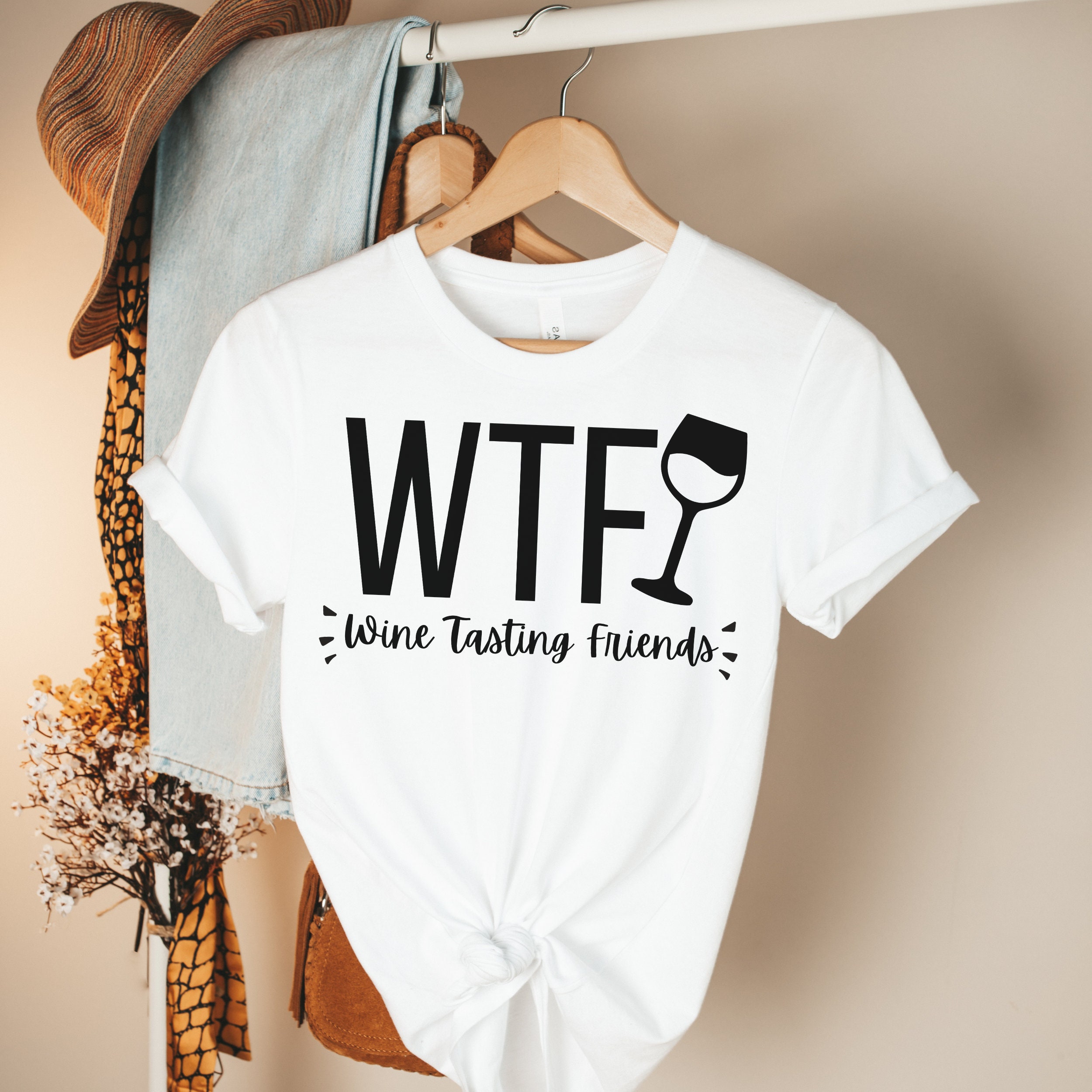 WTF Wine Tasting Friends T-shirt Funny Wine Drinking Friends Tee Wine ...