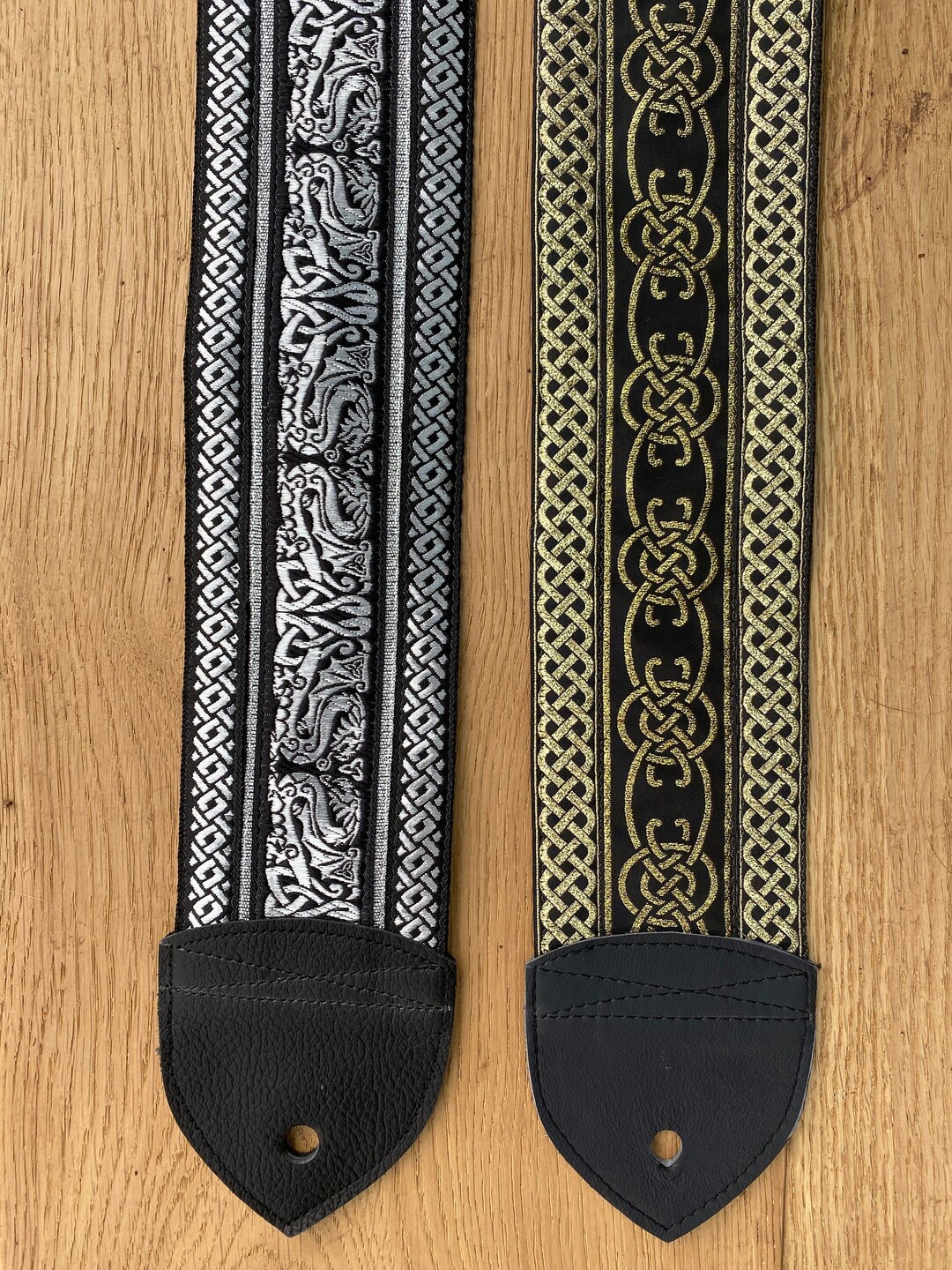 Celtic Wide Guitar Strap, Bass Strap 75mm , 3 Inch Black, Gold, Silver ...