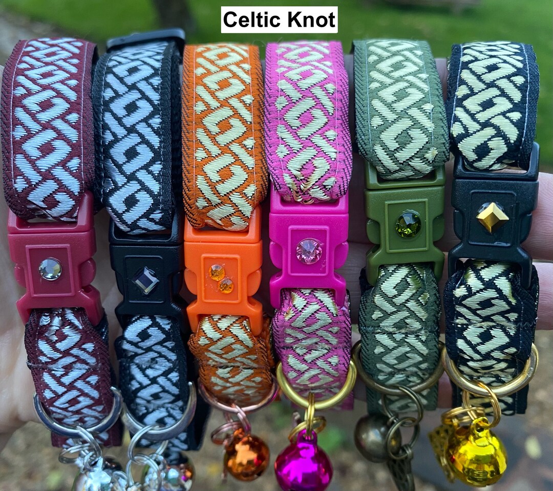 Celtic Knot Cat Collar With Breakaway Safety Buckle - Width 15mm, 5/8 ...