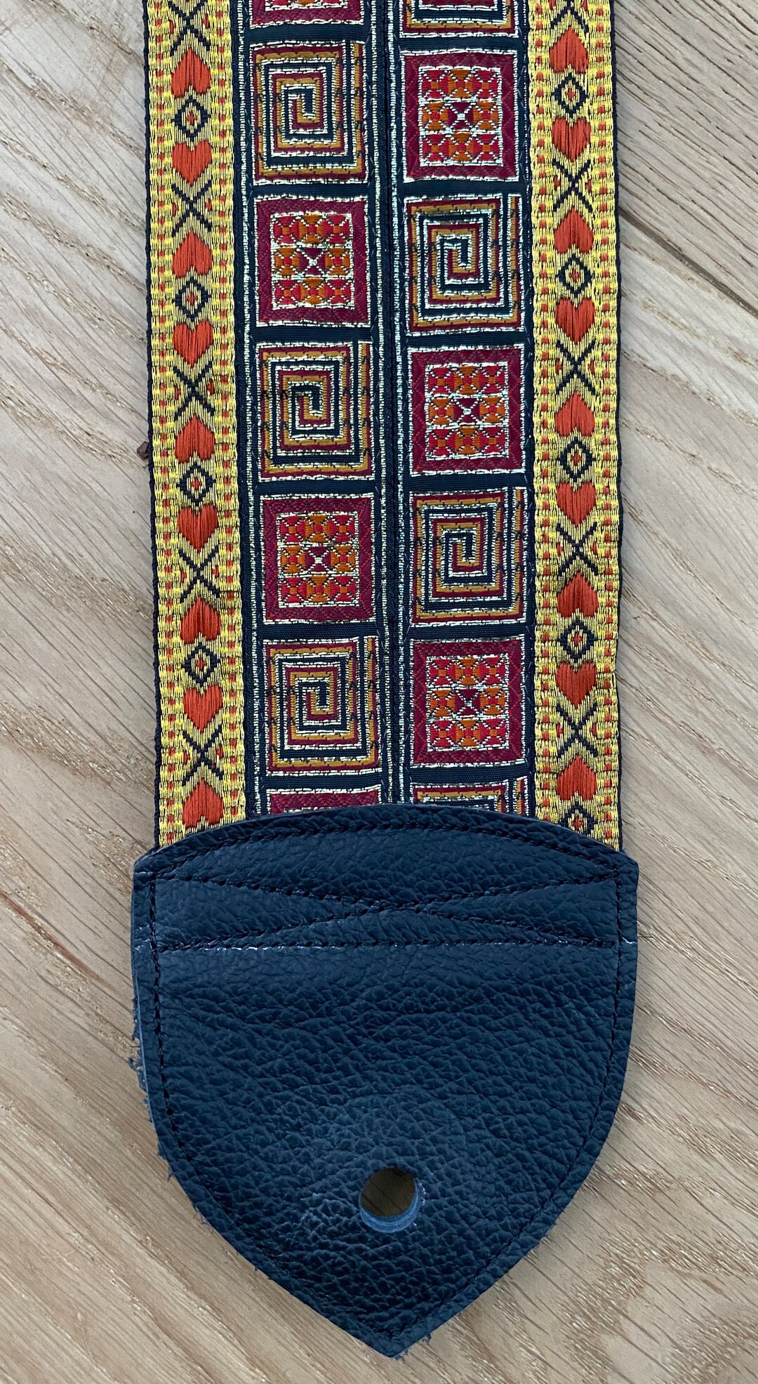 Wide Guitar Strap, Bass Strap 75mm, 3 Inch Wide Squares and Hearts ...