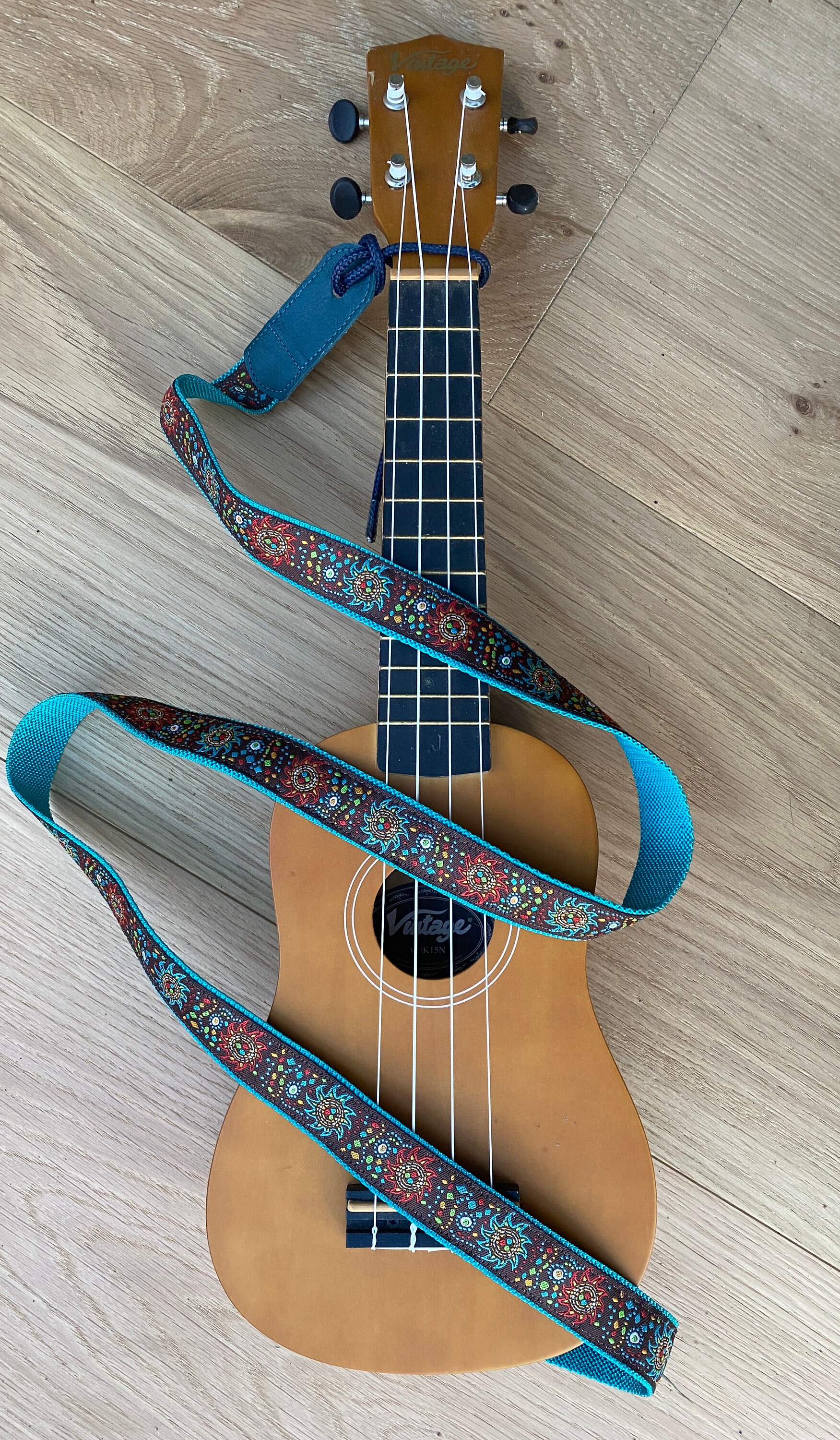 Ukulele Strap, Mandolin Strap, Headstock Tie - 25mm (1 Inch) - Aztec ...