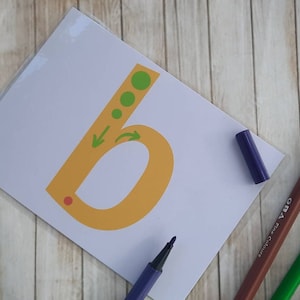 Letter Forming Cards, Fun Learning Letter Formation Cards, English or ...